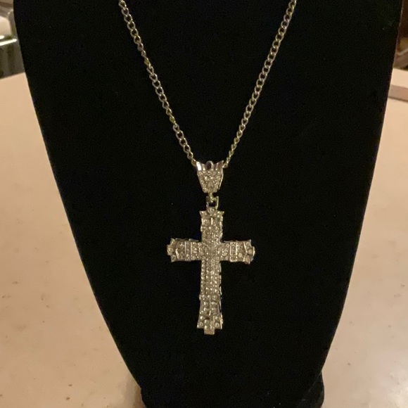 Jewelry | Unisex Rhinestone Cross Necklace | Poshmark